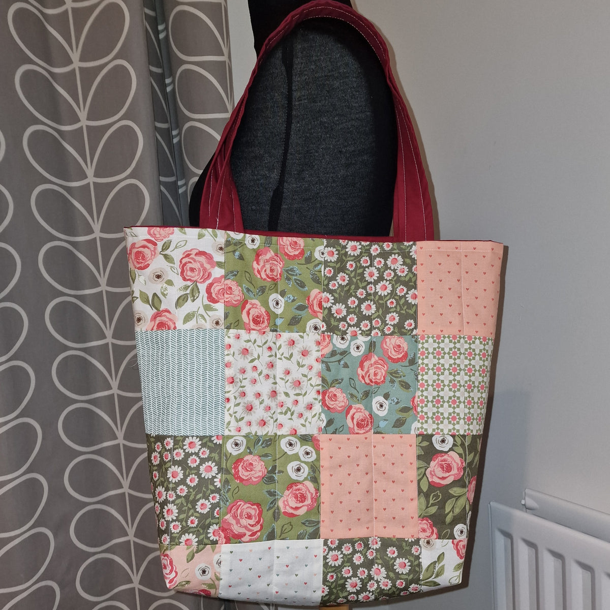 Beginner Sewing Pattern for Patchwork Tote Bag | Easy Instructions ...