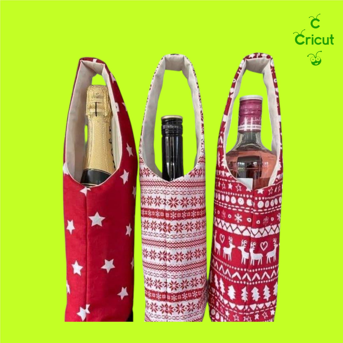 BERNIE Wine Bottle Bag Beginner pdf Sewing Pattern with SVG Cutting Fi ...