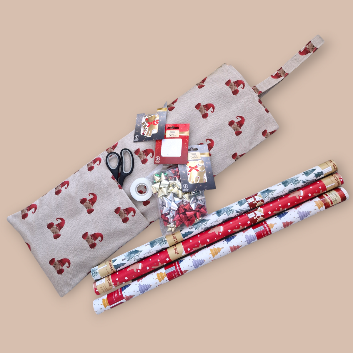 Christmas Wrapping Paper Bag Beginner Sewing Pattern DIY Sustainable ...